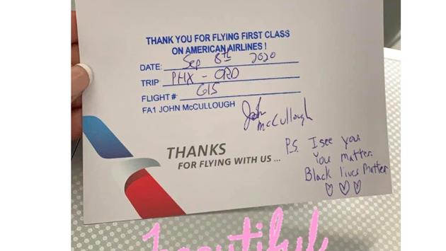 Passenger on American Airlines Gets Heartwarming Note from Flight ...
