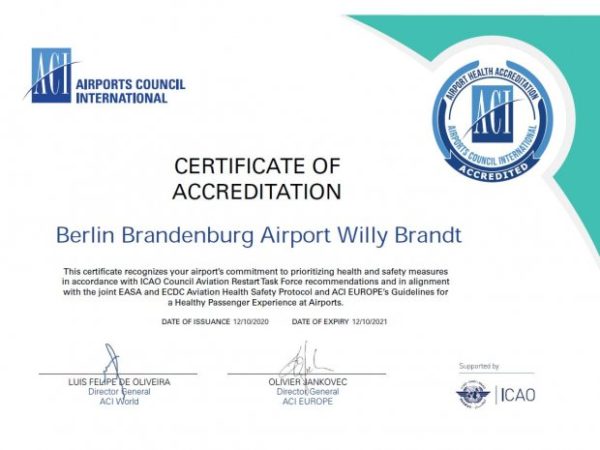 BER offers passengers the highest levels of hygiene / Certificates ...